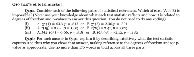 Solved Q19 (4.5% of total marks] Q19a. Consider each of the | Chegg.com