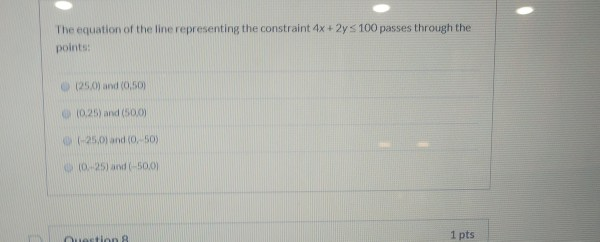 Solved The equation of the line representing the constraint | Chegg.com