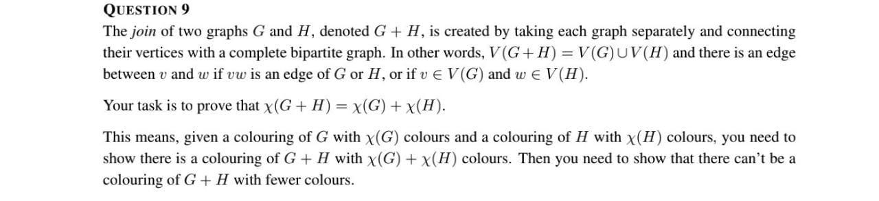 Solved The join of two graphs G and H, denoted G+H, is | Chegg.com