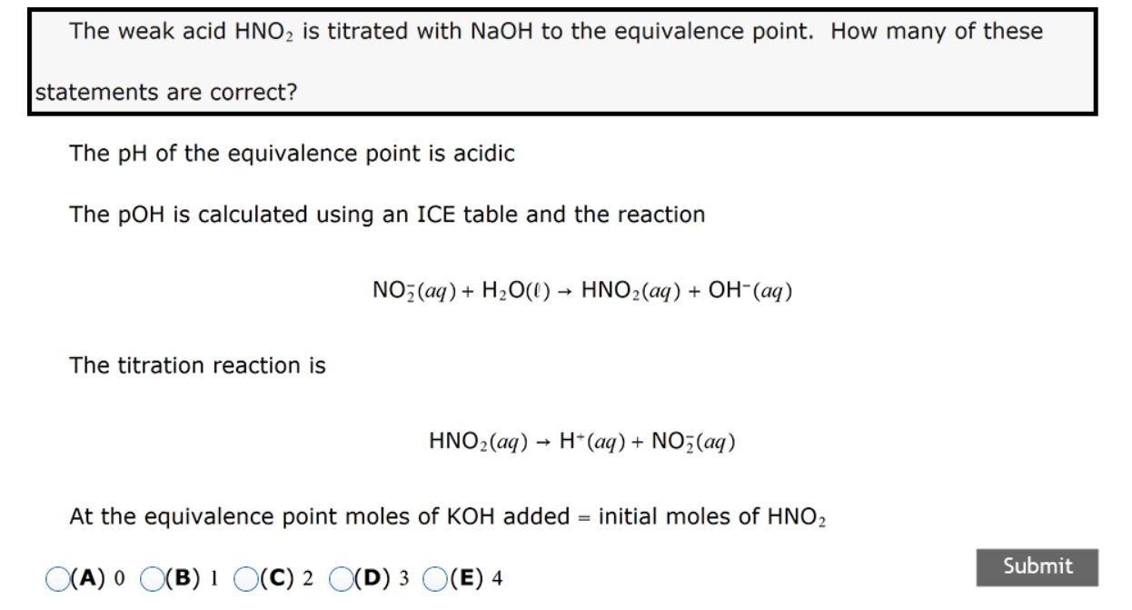 Solved The Weak Acid HNO2 Is Titrated With NaOH To The Chegg Solved The Weak Acid HNO2 Is Titrated With NaOH To The Chegg