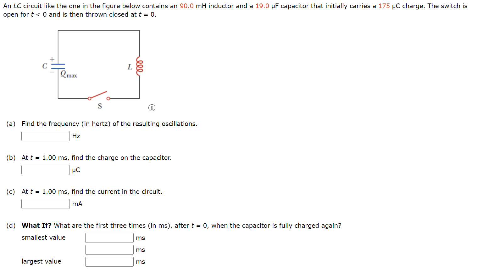 Solved An LC circuit like the one in the figure below | Chegg.com