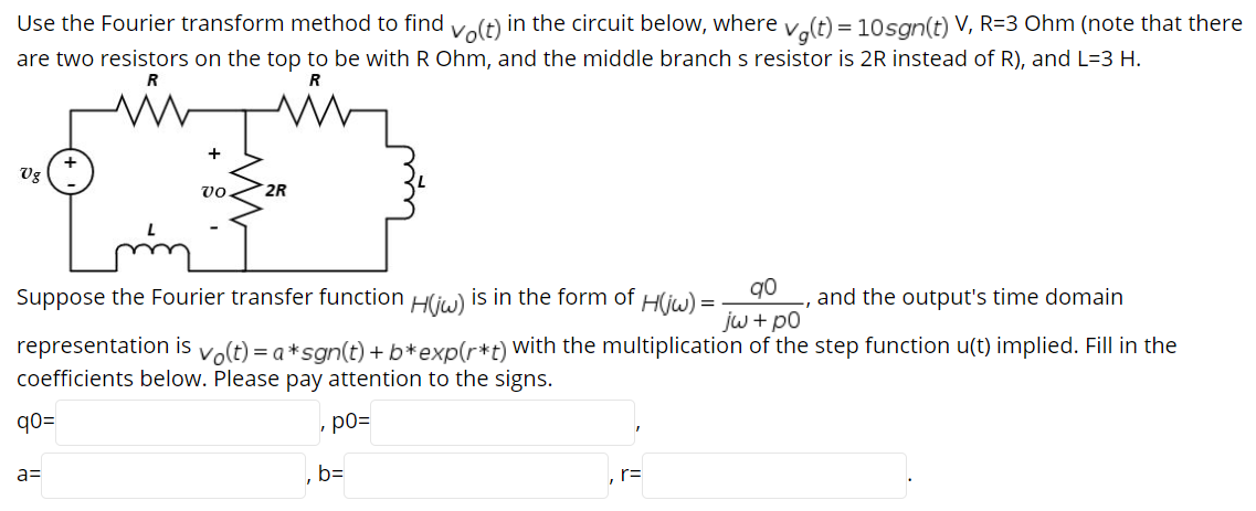 Solved Use the Fourier transform method to find volt) in the | Chegg.com
