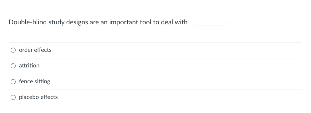 Solved Double-blind study designs are an important tool to | Chegg.com