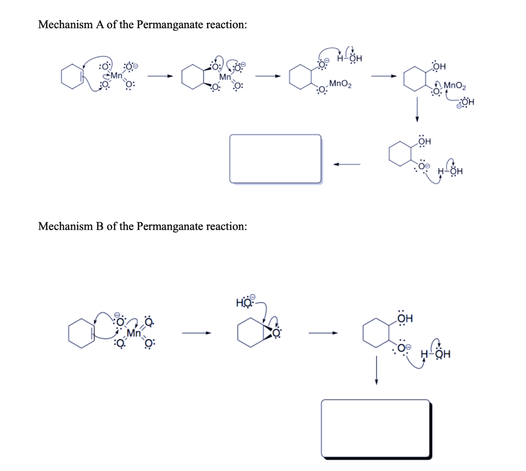 Solved Mechanisms of the Permanganate reaction: I need | Chegg.com