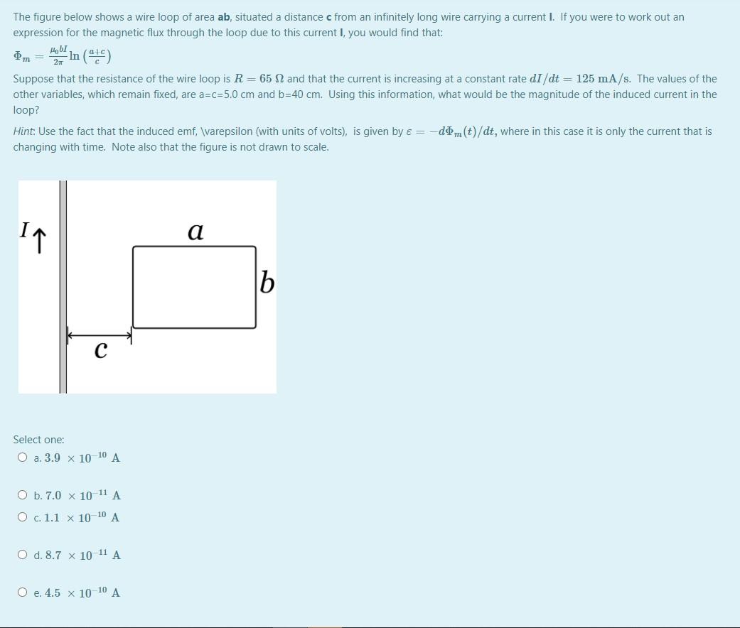 Solved The figure below shows a wire loop of area ab, | Chegg.com