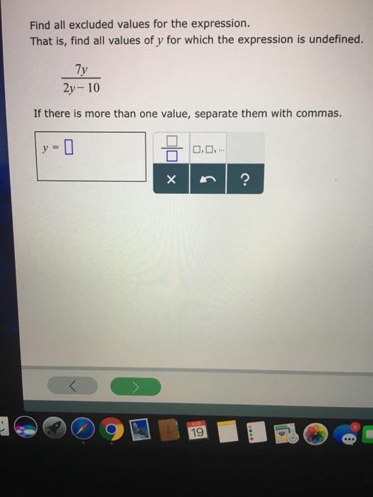 Solved Find all excluded values for the expression. That | Chegg.com