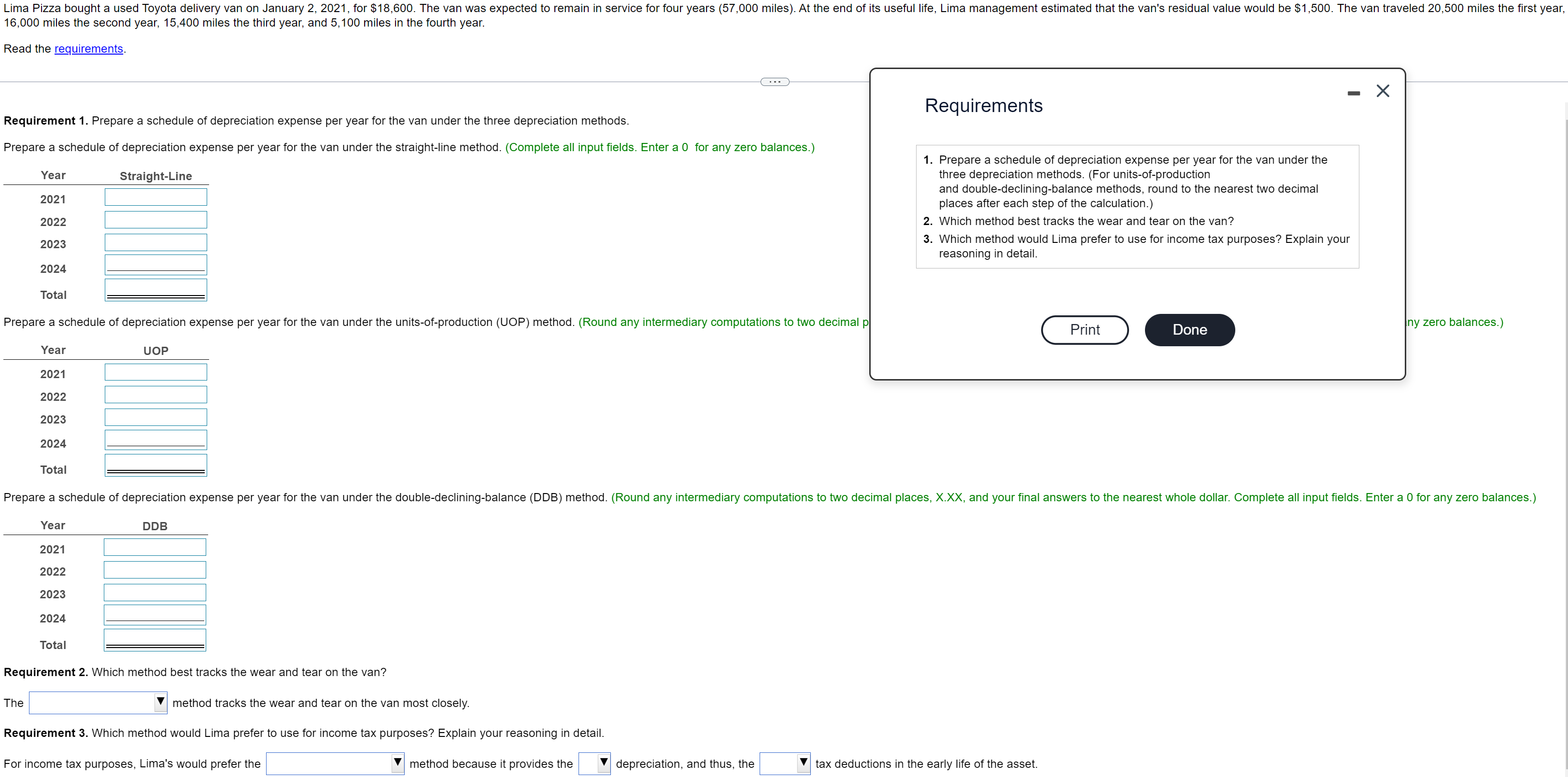 Solved Requirement 1. Prepare a schedule of depreciation | Chegg.com