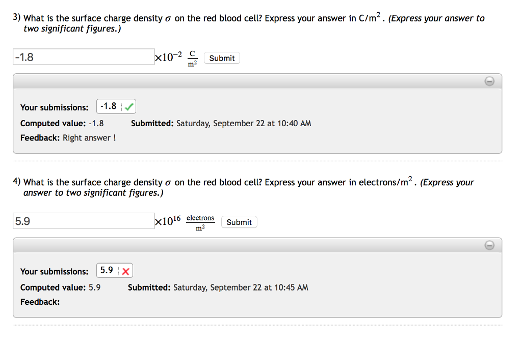 Solved A red blood cell may carry an excess charge of about | Chegg.com