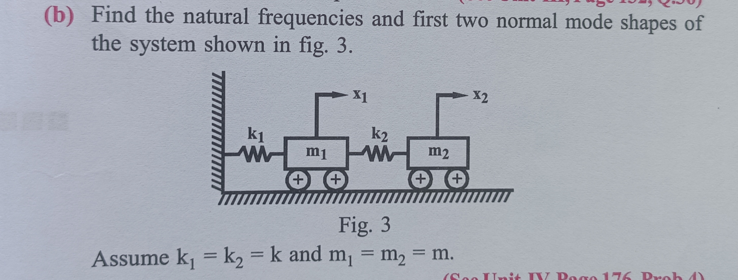 Solved b) Find the natural frequencies and first two normal | Chegg.com