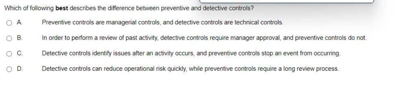 Solved Which of following best describes the difference | Chegg.com