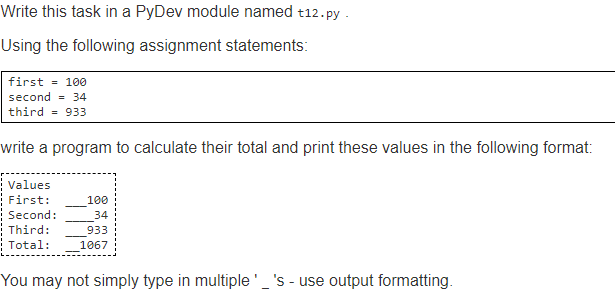Solved Write This Task In A Pydev Module Named T12py 