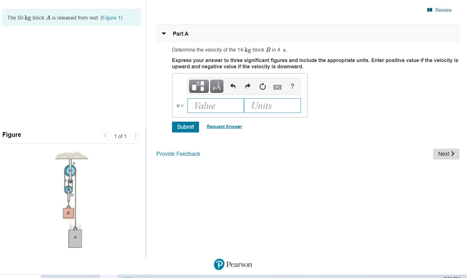 Solved n Review The 50-kg block A is released from rest. | Chegg.com