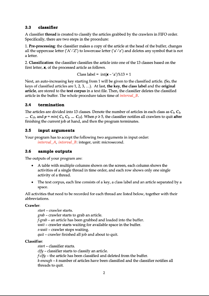 CS3103: Operating Systems Spring 2021 Programming | Chegg.com