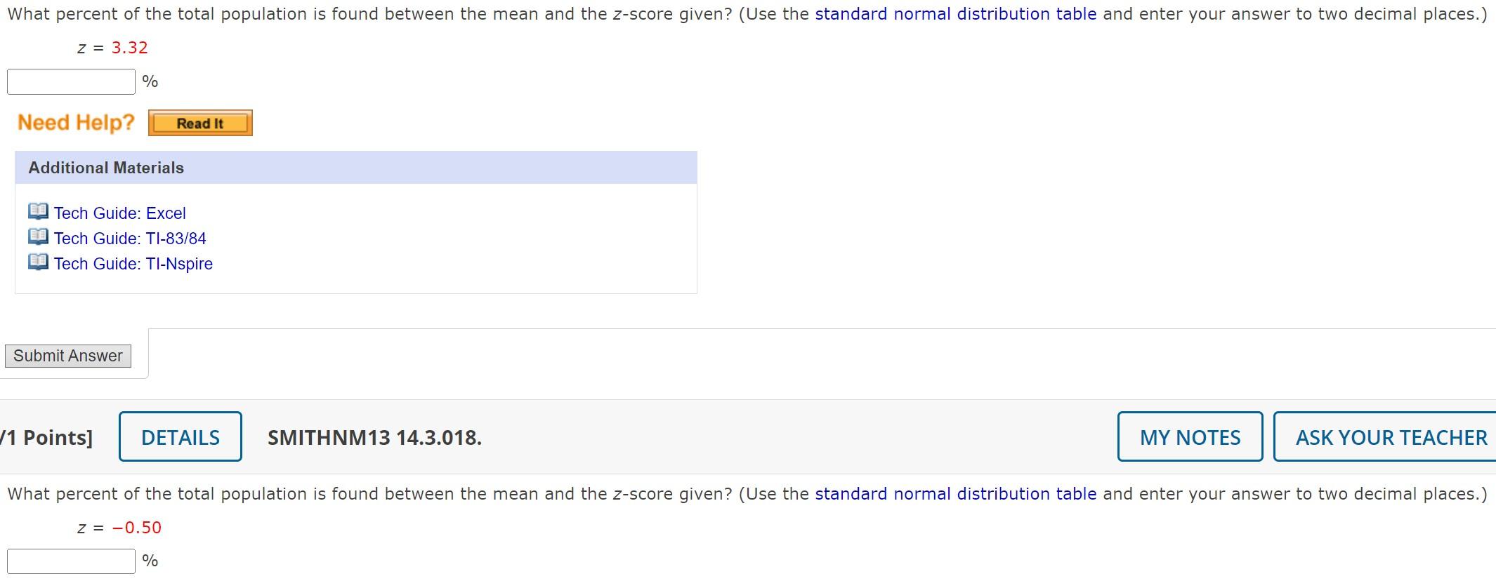 Solved What percent of the total population is found between | Chegg.com