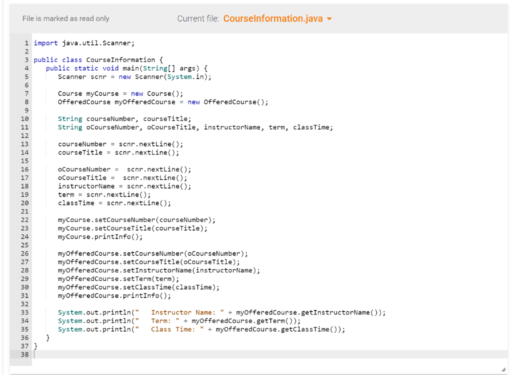Solved Given main(), define a course base class with methods | Chegg.com Solved Given main(), define a course base class with methods | Chegg.com