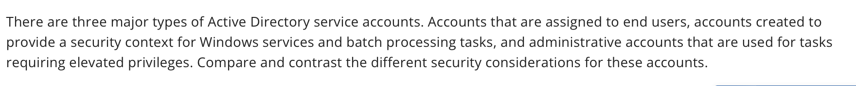 Solved There are three major types of Active Directory | Chegg.com