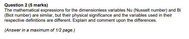 Solved Question 2 (5 marks) The mathematical expressions for | Chegg.com