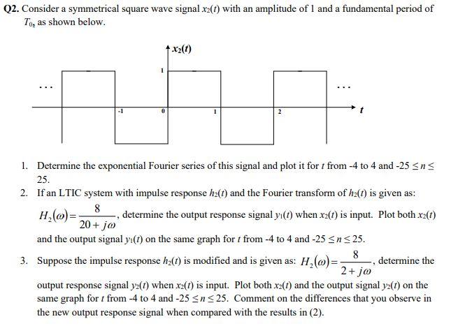 Solved Q2. Consider a symmetrical square wave signal x2(t) | Chegg.com