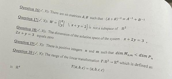 Solved Question 16(v,X) : There are no matrices A,B such | Chegg.com