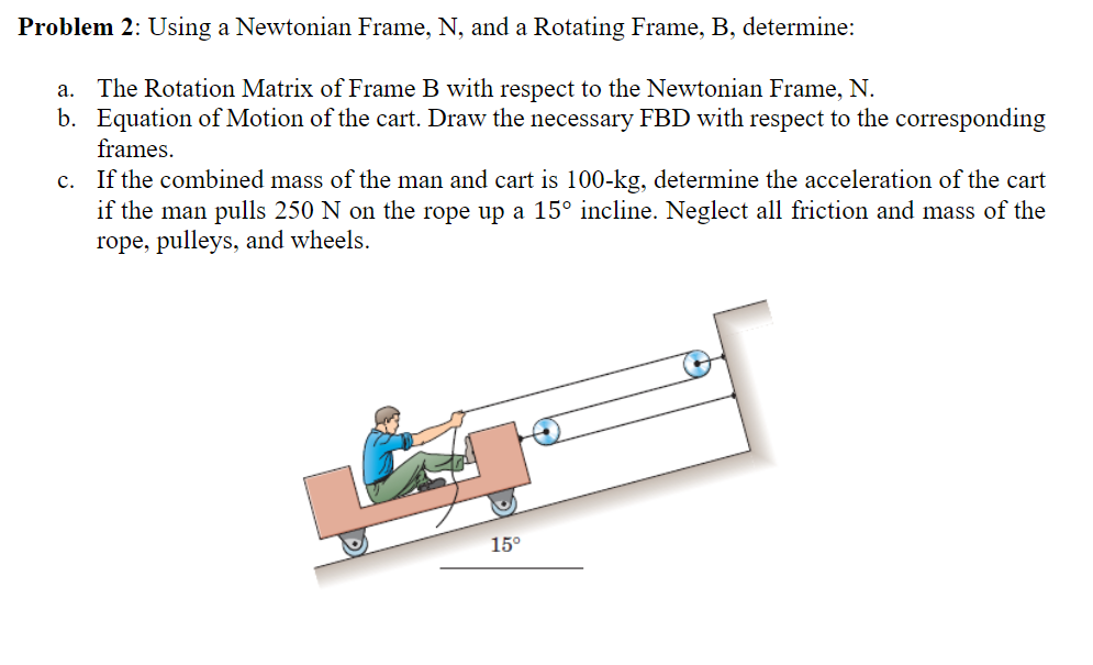 Solved Problem 2: Using a Newtonian Frame, N, and a Rotating | Chegg.com