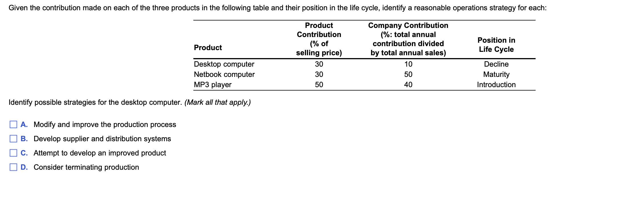 Solved Given the contribution made on each of the three | Chegg.com