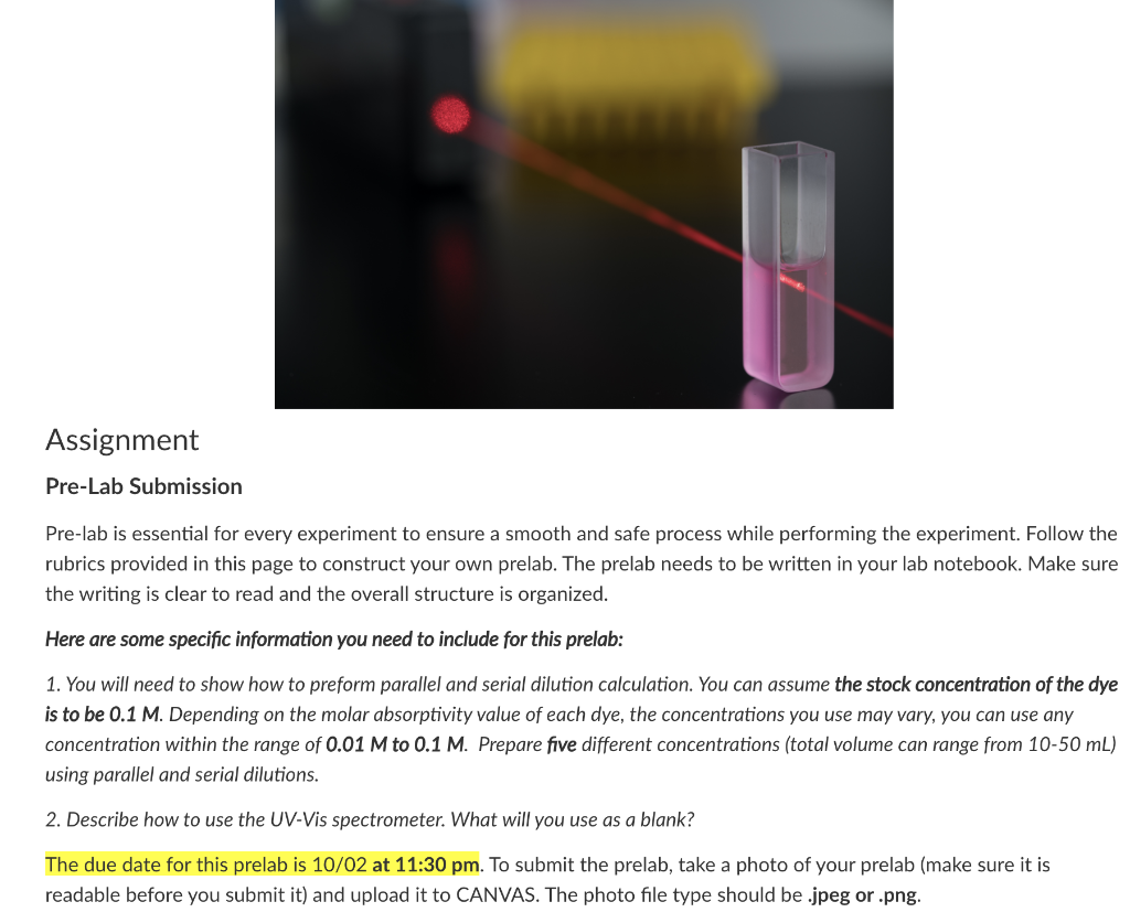 Assignment Pre-Lab Submission Pre-lab is essential | Chegg.com