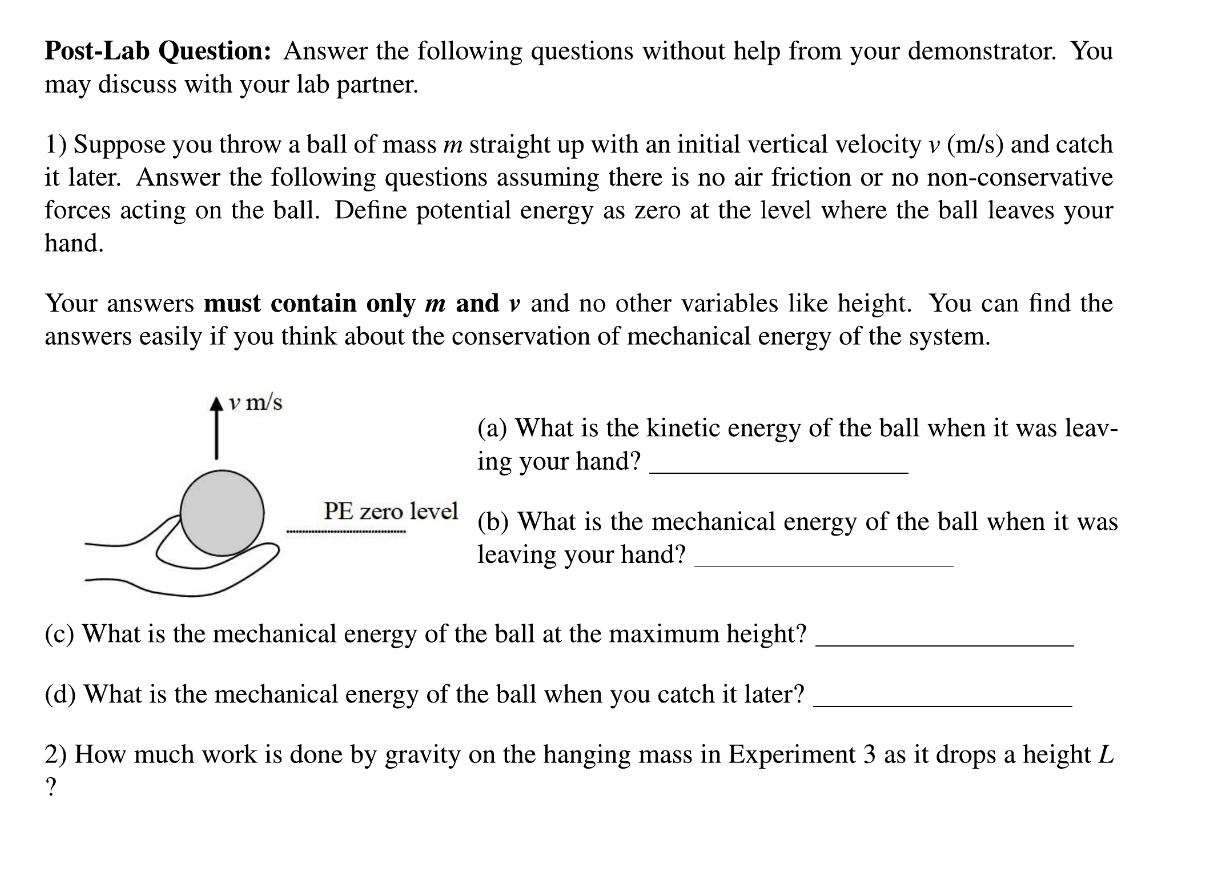 Solved Post-Lab Question: Answer the following questions | Chegg.com