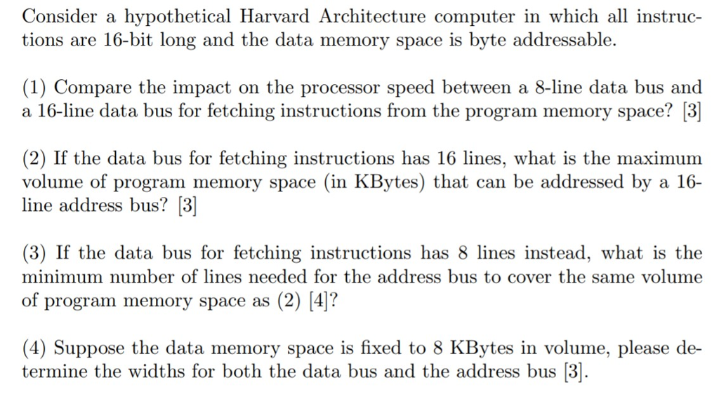 Solved Consider a hypothetical Harvard Architecture computer | Chegg.com
