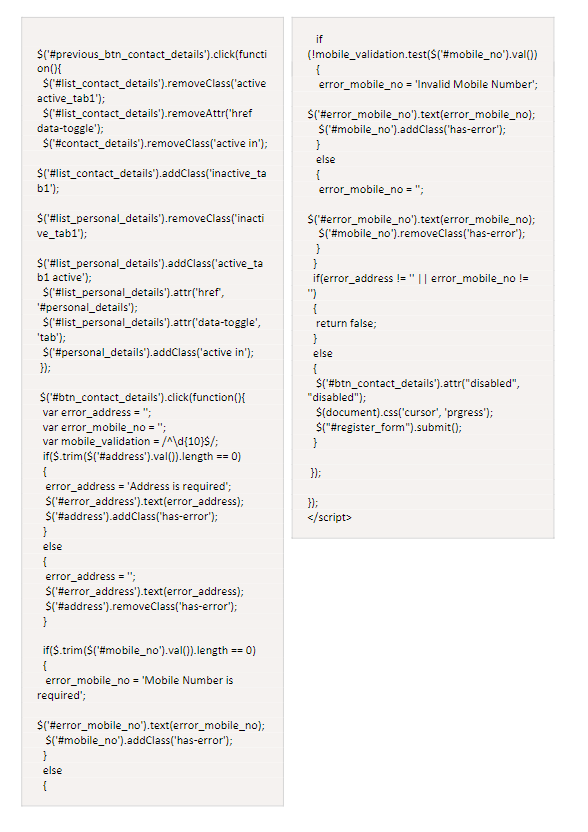 Solved This coding is all about the multi-step responsive us | Chegg.com