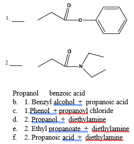 Solved Propanol benzoic acid b. 1. Benzyl alcohol + | Chegg.com