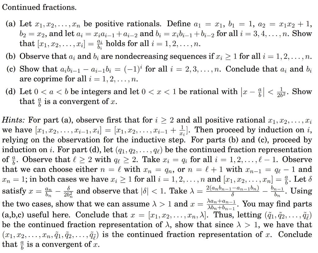 Solved (a) Let x1,x2,…,xn be positive rationals. Define | Chegg.com