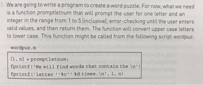 Solved 7. We are going to write a program to create a word | Chegg.com