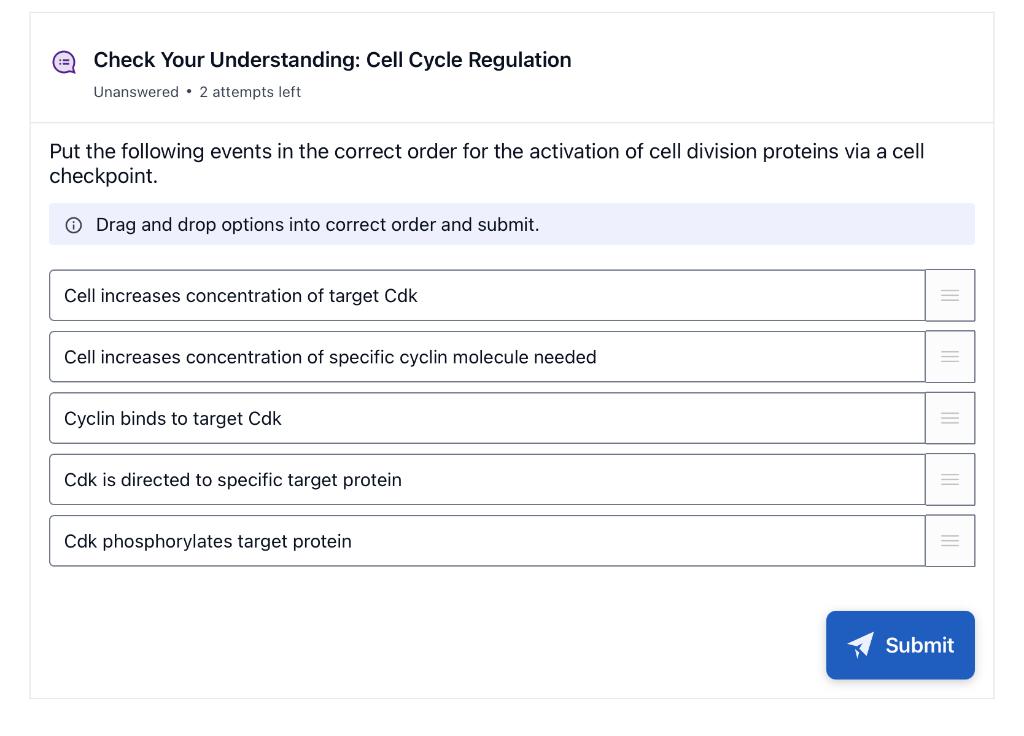 Solved Check Your Understanding: Cell Cycle Regulation | Chegg.com