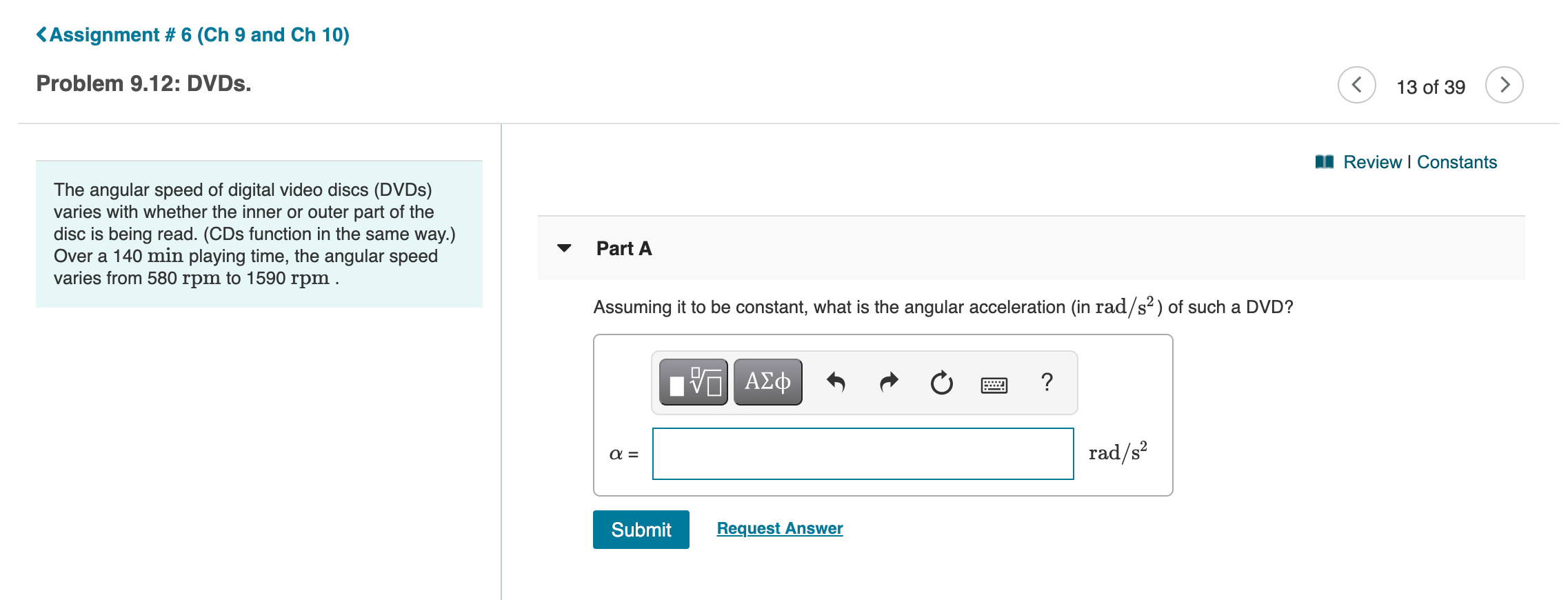 Solved II Review | Constants The angular speed of digital | Chegg.com