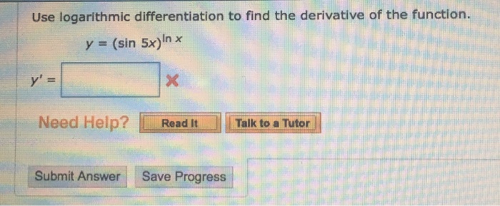 Solved Use logarithmic differentiation to find the | Chegg.com
