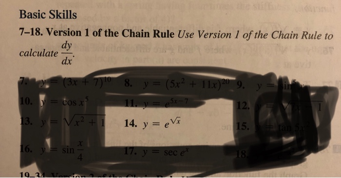 Solved Basic Skills 7-18. Version 1 of the Chain Rule Use | Chegg.com