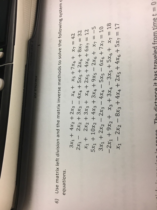 Solved Use matrix left division and the matrix inverse | Chegg.com
