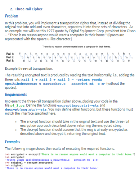 Solved 1. Simple Transposition Cipher The textbook explains | Chegg.com
