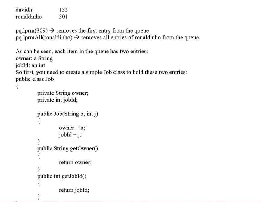 Solved Exercise 5: You are to develop a simple PrintQueue | Chegg.com