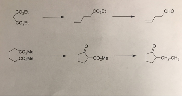 Solved CO2Et CO2Et CO2Me CO Me CO2Et CO2 Me CHO CH2-CH3 | Chegg.com