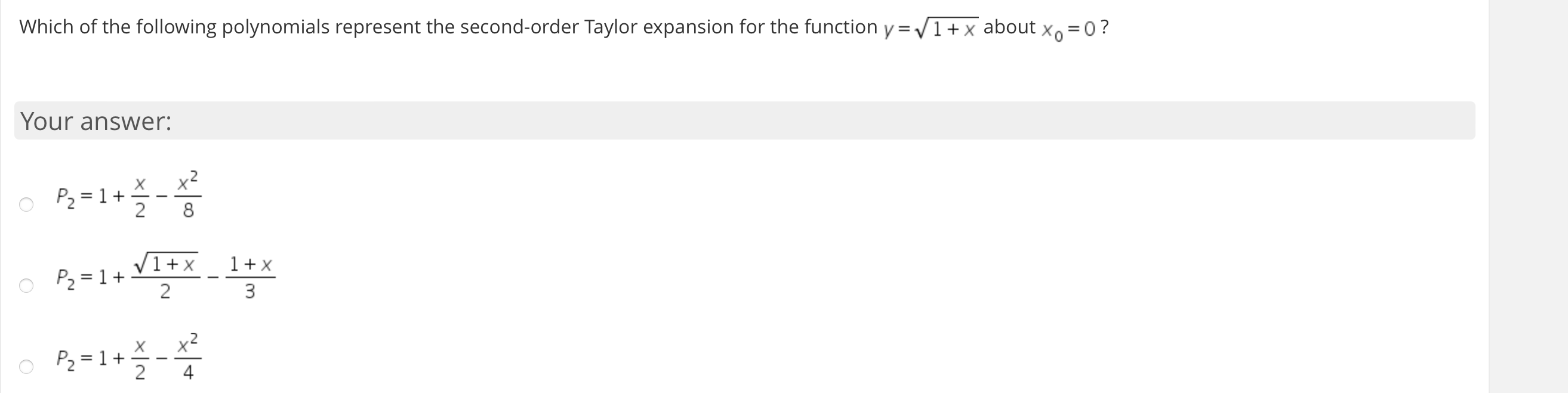 Solved Which of the following polynomials represent the | Chegg.com