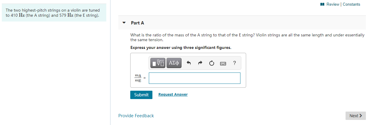 Solved Review Constants The two highest-pitch strings on a | Chegg.com