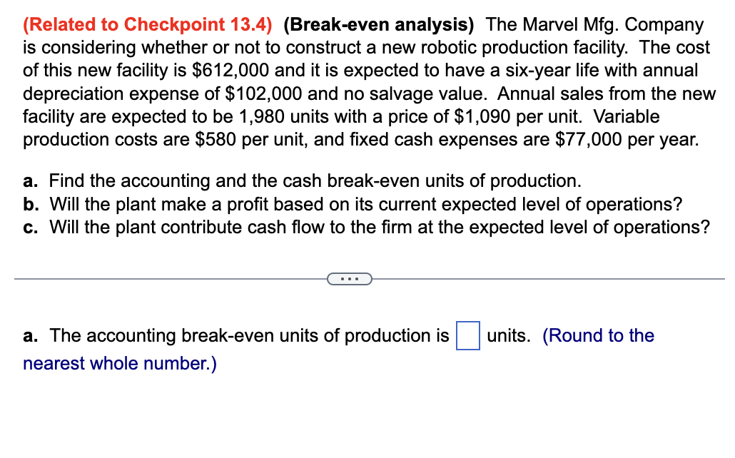Solved (Related to Checkpoint 13.3) (Scenario analysis) | Chegg.com