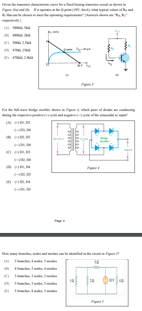 Solved Given the transistor characteristic curve for a fixed | Chegg.com