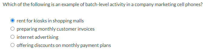 Solved Which of the following is an example of batch-level | Chegg.com