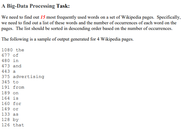 A Big-Data Processing Task: We need to find out 15 | Chegg.com