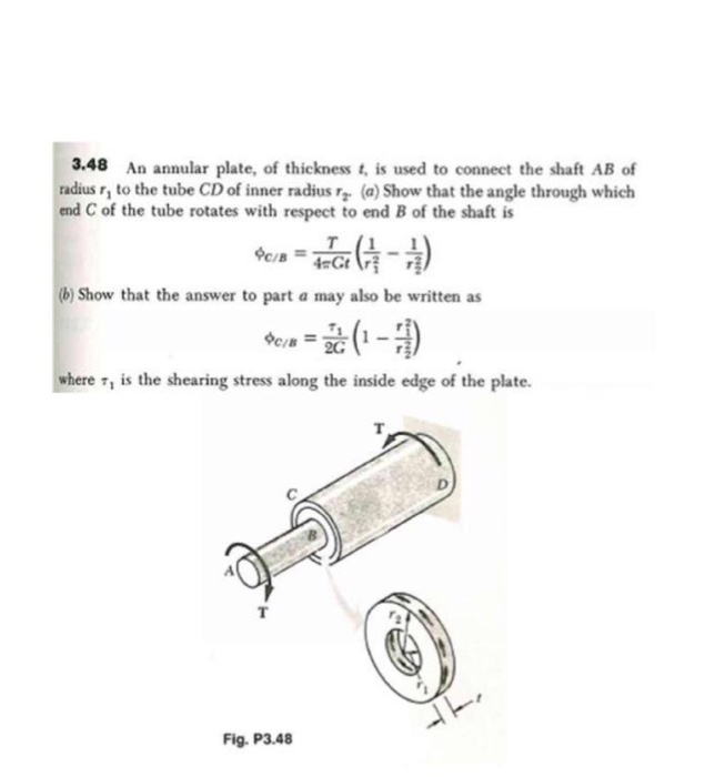 Solved An annular plate, of thickness t, is used to connect | Chegg.com