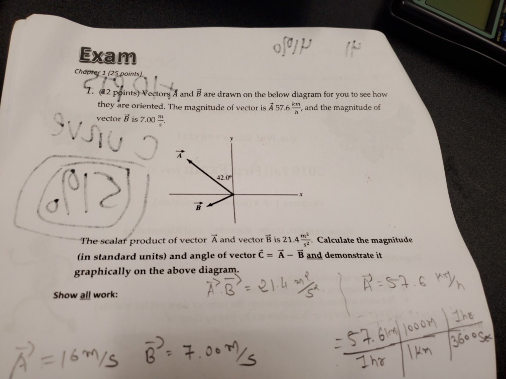 Solved Exam Chapter 1 (25 points), . (@2 points) Vectors A | Chegg.com