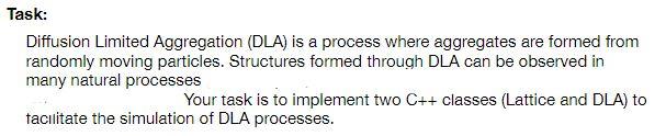 Solved Task: Diffusion Limited Aggregation (DLA) is a | Chegg.com