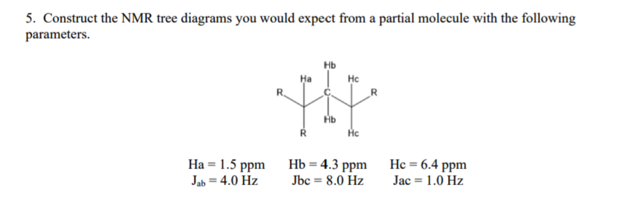 Solved 5. Construct the NMR tree diagrams you would expect | Chegg.com